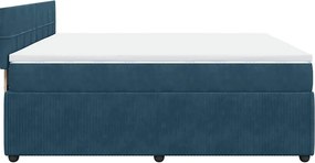 Box spring postel s matrací modrá 180 x 200 cm samet 3290110