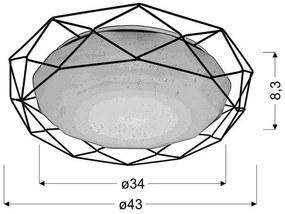 Stropní světlo SVEN 16W LED Candellux Černá