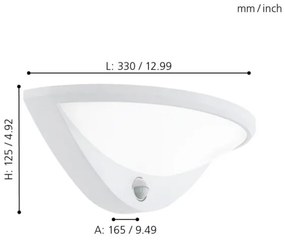 Eglo 97311 - LED Venkovní svítidlo se senzorem BELCREDA 1xLED/9,3W/230V IP44