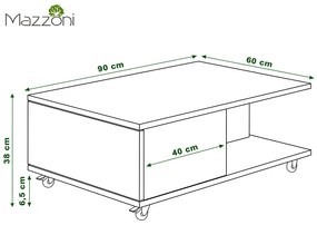 VIENNA wenge, konferenční stolek na kolečkách