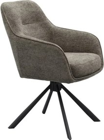 Tmavě šedé čalouněné jídelní křeslo s područkami Avola – Unique Furniture