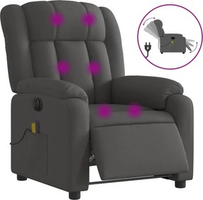 Elektrické masážní polohovací křeslo tmavě šedé textil 3205305