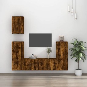 vidaXL 5dílný set TV skříněk kompozitní dřevo [3188778] Barva: kouřový dub