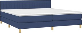 Box spring postel s matrací modrá 200x200 cm textil 3140807