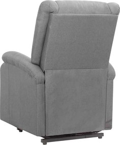 Zvedací masážní křeslo světle šedé textil 329709