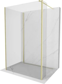Mexen Kioto sprchová stěna Walk-in 115 x 110 x 30 cm, transparentní, zlatá kartáčovaná - 800-115-110-221-55-00-030