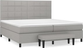Box spring postel s matrací světle šedá 200 x 200 cm textil 3136621