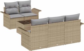 Set pohovek 6 ks Béžová polyratan 3345240