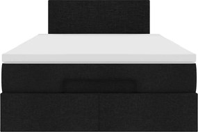 Osmanský postel s matrací černá 120x200 cm textil 3311368