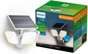 Philips Zyren bílá / LED venkovní nástěnné solární svítidlo s PIR čidl
