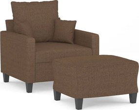 Křeslo s podnožkou hnědé 60 cm textil 3201084
