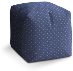 Sablio Taburet Cube Srdíčka na modré: 40x40x40 cm