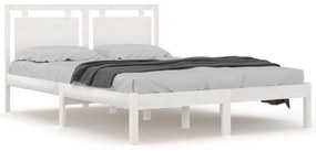 Rám postele bílý masivní dřevo 140 x 190 cm,  3105516