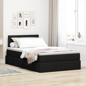 Postel s úložným prostorem a matrací Černá 120 x 200 cm Samet 3370439