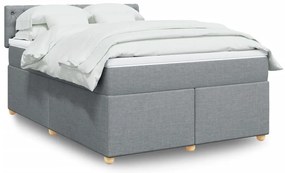 Box spring postel s matrací světle šedá 140 x 190 cm textil 3288982