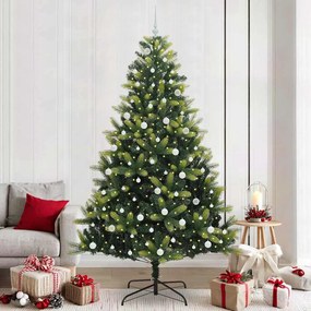Umělý skládací vánoční stromeček 300 LED Zelená 240 cm PVC a PE 3396012