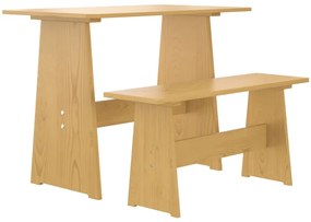 Jídelní stůl s lavicí medově hnědý masivní borové dřevo - Default Title