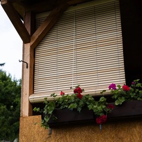 Vingo Dřevěná roleta na pergolu – přírodní, 2. jakost Šířka rolety: 100 cm, Rozvin rolety: 150 cm