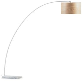 Stojací lampa s dřevěným stínidlem v bílo-přírodní barvě (výška 210 cm) Juhe Ash – Kave Home