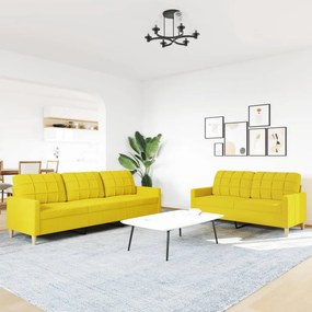2dílná sedací souprava světle žlutá textil 3278324