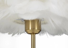 Stolní lampa Ball Feather 50 cm bílo-zlatá