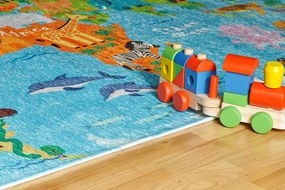 Obsession koberce Dětský kusový koberec Torino kids 233 WORLD MAP - 80x120 cm