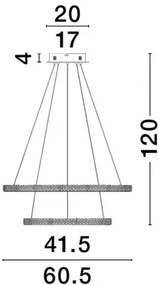 LED lustr Ginevra 60.5 černé