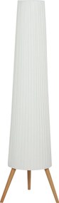 HOMCOM LED stojací lampa do obývacího pokoje stmívatelná dřevo s trojnožkou, stojací lampa s nožním spínačem, 46 x 153 cm, bílá