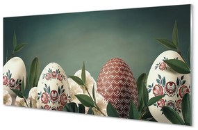 akrylový obraz Listy vejcem květiny 140x70 cm