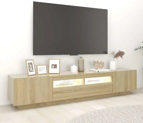 TV skříňka s LED osvětlením dub sonoma 200 x 35 x 40 cm 3081909
