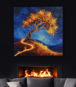 Obraz na plátně - Strom života Ohnivý zápal FeelHappy.cz Velikost obrazu: 120 x 120 cm