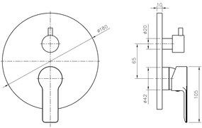 Bruckner, BARON podomítková sprchová baterie, 2 výstupy, chrom, 612.042.1