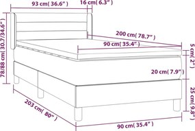 vidaXL Box spring postel s matrací 90x200 cm textil [3129767] Barva: světle šedá