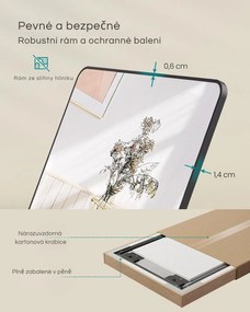 Obdélníkové zrcadlo FERRA, 120x40cm, černá SongmicsHome