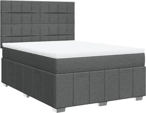 Box spring postel s matrací tmavě šedý 140 x 190 cm textil 3291664