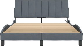 Rám postele s LED osvětlením bez matrace Hanko tmavě šedý 140 x 200 cm samet 3213782