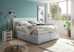 XXXLutz POSTEL BOXSPRING, 180/200 cm, barvy stříbra MID.YOU - Postele s úložným prostorem - 002220032512