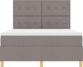 Postel s boxspringem s čelo Taupe 140 x 200 cm textil 3339627