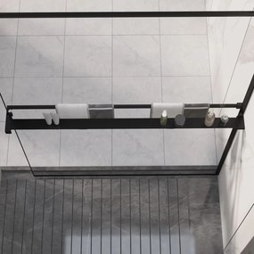 Police na stěnu průchozí sprchy černá 118 cm hliník 153619