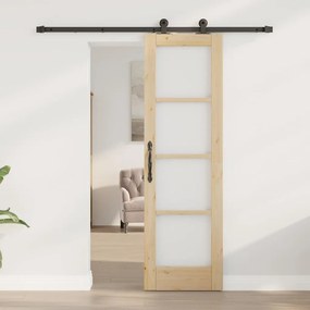 Posuvné dveře ORKDAL 61 x 198,5 cm Masivní borové dřevo a sklo 3331985