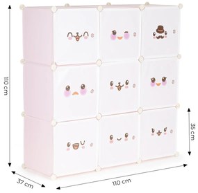 Dětský modulární regál Vinc 109 cm růžový