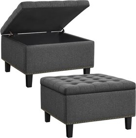 Taburet Yaheetech – šedá, polyester, pěna (266256101678)