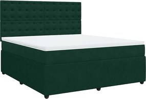 Box spring postel s matrací tmavě zelená 180x200 cm samet 3294721