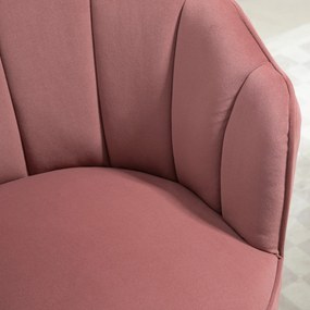HOMCOM jídelní židle kuchyňská židle křeslo s opěradlem židle do obývacího pokoje polyester kaučukovník růžová 66 x 72 x 79 cm | Aosom