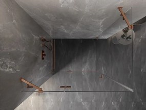 Mexen Lunar, výklopný sprchový kout levý 85 x 80 cm, 8mm čiré sklo, profil měděná matná, 834-085-080-65-00-L