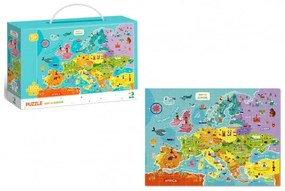 Puzzle Mapa Evropy 64x46cm 100 dílků v krabičce 28x18,5x6,5cm