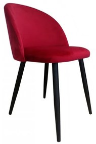 Červená židle Frozen černé kovové nohy