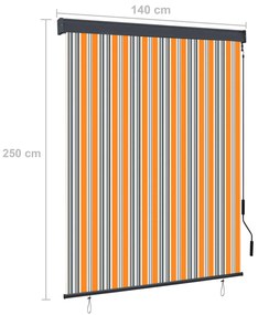 vidaXL Marketos Venkovní roleta 140 x 250 cm žlutomodrá