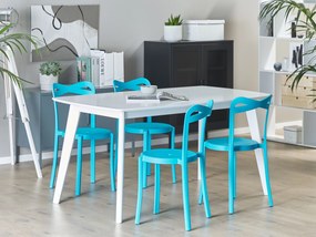 Sada 4 jídelních židlí plastových modrých CAMOGLI Beliani