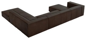 Tmavě hnědá kožená rohová pohovka (pravý roh) Madame – Windsor &amp; Co Sofas